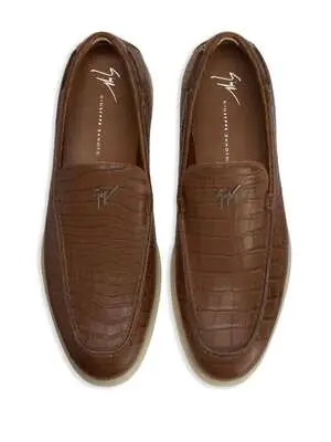 GIUSEPPE ZANOTTI Maui Leather Loafers - Brown