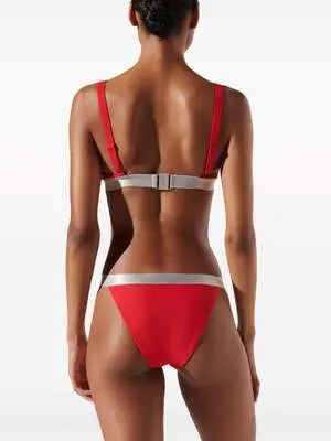 Karl Lagerfeld Logo-underband Triangle Bikini Top - Red