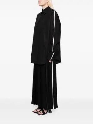 PETER DO Side-stripe Cotton Shirt - Black