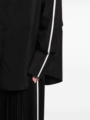PETER DO Side-stripe Cotton Shirt - Black