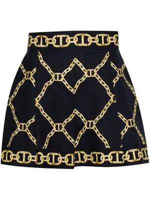 TWINSET Chain-print Wide-leg Shorts