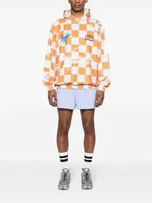 LIBERAL YOUTH MINISTRY Logo Checkerboard-print Hoodie - Orange
