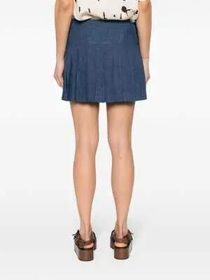 Palm Angels Logo-embroidered Pleated Skirt