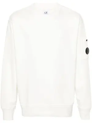 C.P. COMPANY Cotton Jersey Sweatshirt With Lens Detail - White