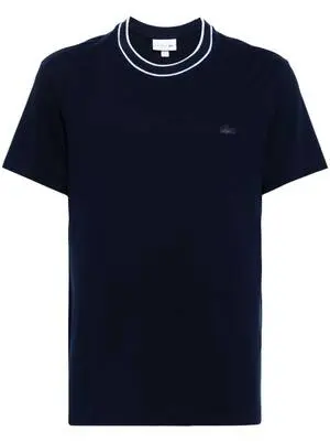 Lacoste Crocodile-appliqué Crew-neck T-shirt - Blue