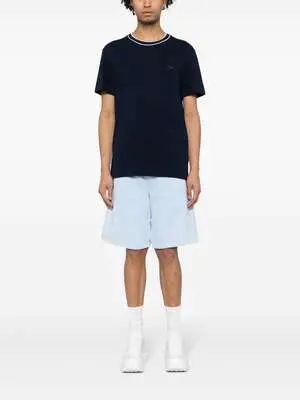 Lacoste Crocodile-appliqué Crew-neck T-shirt - Blue