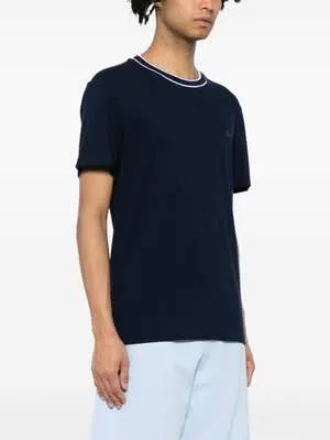 Lacoste Crocodile-appliqué Crew-neck T-shirt - Blue