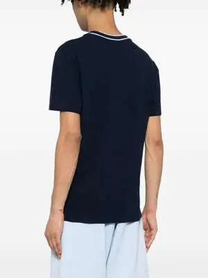 Lacoste Crocodile-appliqué Crew-neck T-shirt - Blue