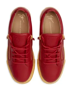 GIUSEPPE ZANOTTI Frankie Double-zip Low-top Sneakers - Red