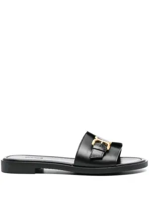 Chloé Marcie Leather Slides - Black