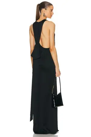 Saint Laurent Satin Maxi Dress - Noir