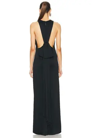Saint Laurent Satin Maxi Dress - Noir