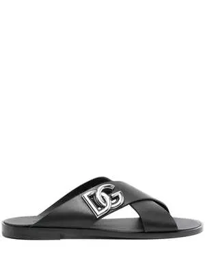 Dolce & Gabbana Silver Tone Sandals For Men