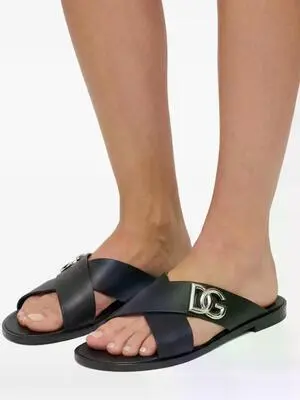 Dolce & Gabbana Dg-logo Leather Sandals