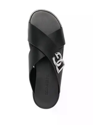 Dolce & Gabbana Dg-logo Leather Sandals