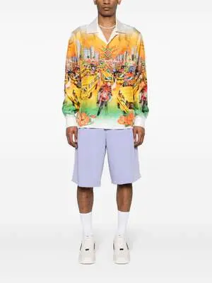 Casablanca Traffic Silk Shirt - Orange