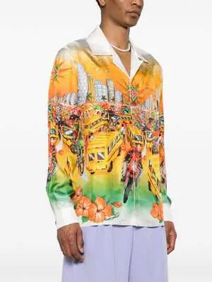 Casablanca Traffic Silk Shirt - Orange