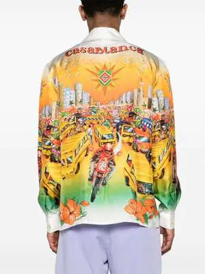 Casablanca Traffic Silk Shirt - Orange