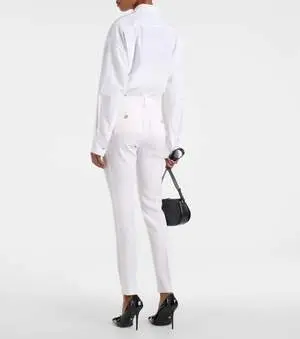 Versace High-rise Slim Wool Pants