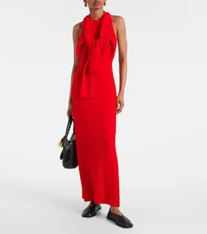 Proenza Schouler Lara Cutout Bouclé Maxi Dress - Red