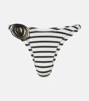 SAME Rosette '90s Striped Bikini Bottoms White