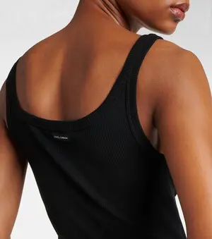 Dolce & Gabbana Ribbed Cotton Tank Top - Black