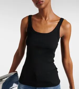 Dolce & Gabbana Ribbed Cotton Tank Top - Black