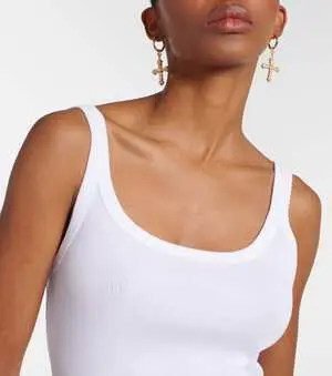 Dolce & Gabbana Ribbed-knit Cotton Tank Top - White