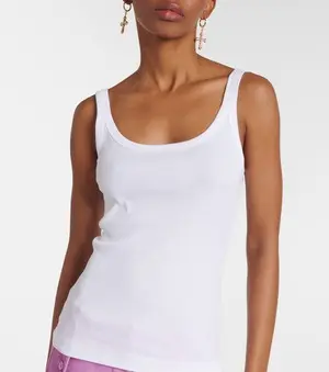 Dolce & Gabbana Ribbed-knit Cotton Tank Top - White