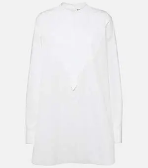 JIL SANDER Embroidered Cotton Poplin Blouse - White