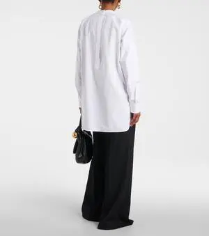 JIL SANDER Embroidered Cotton Poplin Blouse
