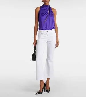 Versace Embellished Low-rise Flared Jeans