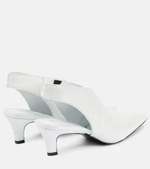TOTEME The Croco Slim Leather Slingback Pumps - White