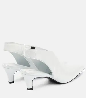 TOTEME The Croco Slim Leather Slingback Pumps - White