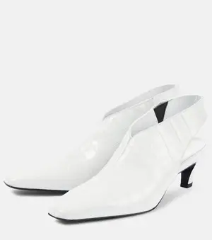 TOTEME The Croco Slim Leather Slingback Pumps - White