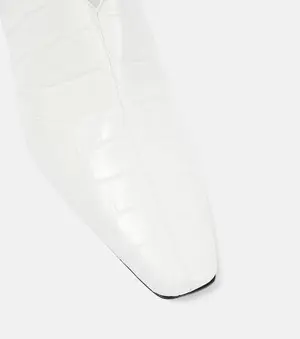 TOTEME The Croco Slim Leather Slingback Pumps - White