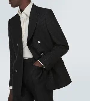 TOM FORD Atticus Striped Mohair-blend Jacquard Blazer