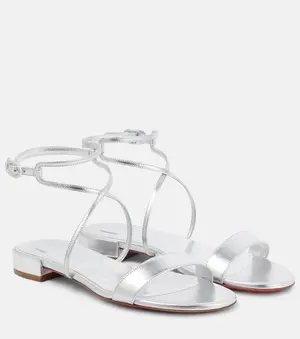 Women's Silver Leather Sandals