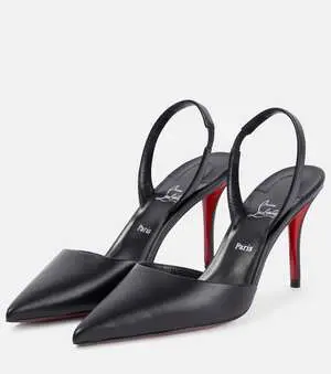 CHRISTIAN LOUBOUTIN Apostropha Leather Slingback Pumps