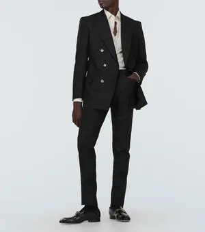 TOM FORD Atticus Striped Mohair-blend Jacquard Slim Pants