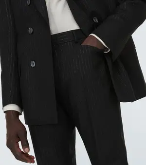 TOM FORD Atticus Striped Mohair-blend Jacquard Slim Pants
