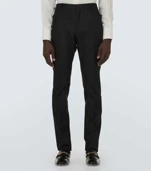TOM FORD Atticus Striped Mohair-blend Jacquard Slim Pants