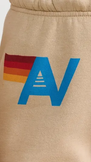 Aviator Nation Rainbow Logo Sweatpants - Sand