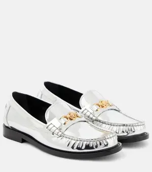 Versace Medusa '95 Metallic Leather Loafers - Silver