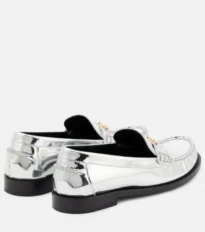 Versace Medusa '95 Metallic Leather Loafers - Silver