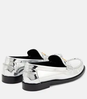 Versace Medusa '95 Metallic Leather Loafers - Silver