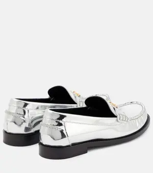 Versace Medusa '95 Metallic Leather Loafers - Silver