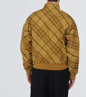 Burberry Check Cotton Twill Bomber Jacket - Yellow