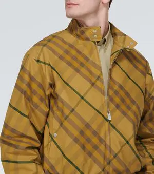Burberry Check Cotton Twill Bomber Jacket - Yellow