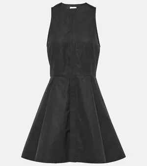AMI Paris Godet Cotton Poplin Shirt Dress - Black